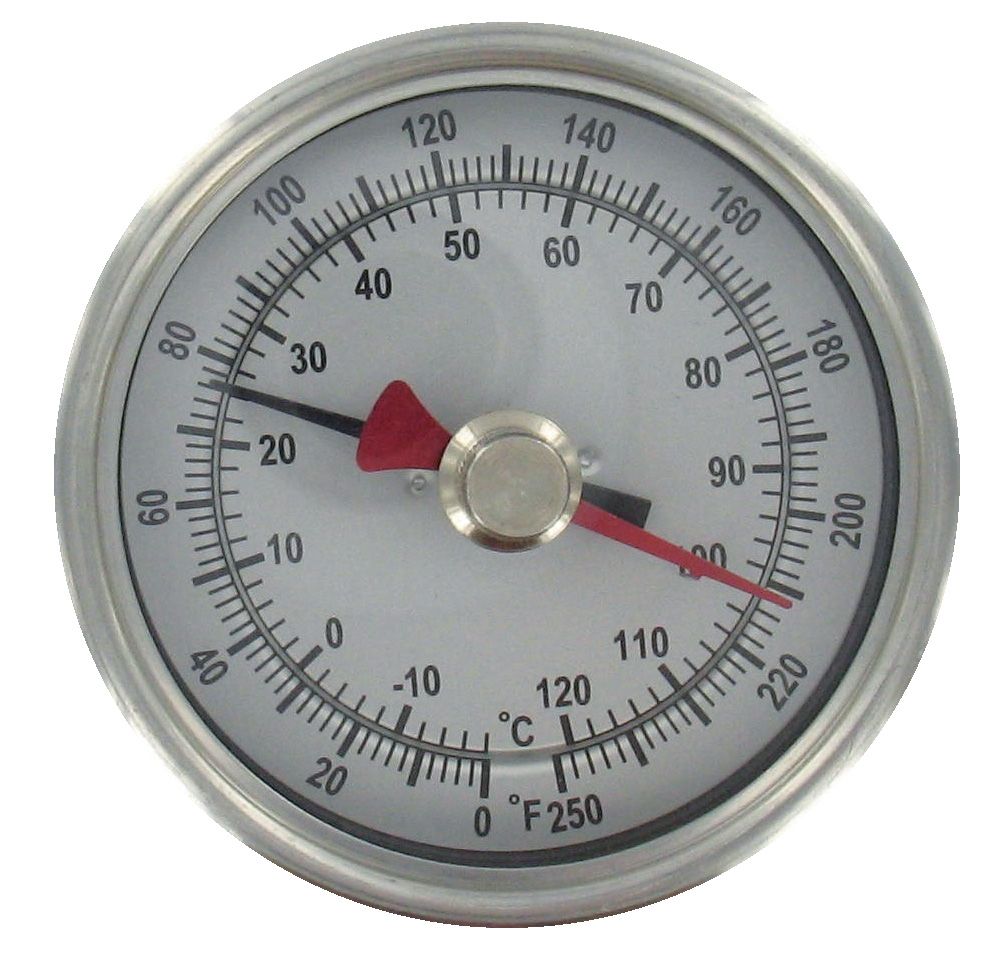 BTM3258D | Dwyer | Maximum/Minimum Bimetal Thermometer, 3 Inch Dial ...