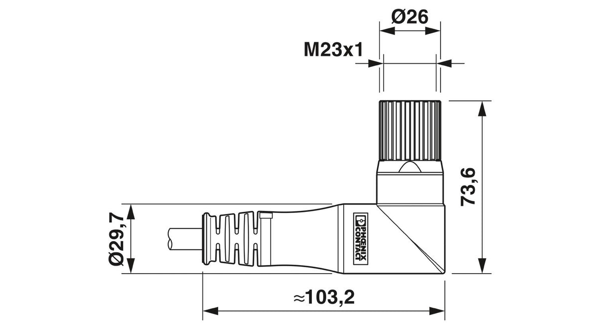 1619282 | Phoenix Contact | Cable Plug in Molded Plastic, Angled ...